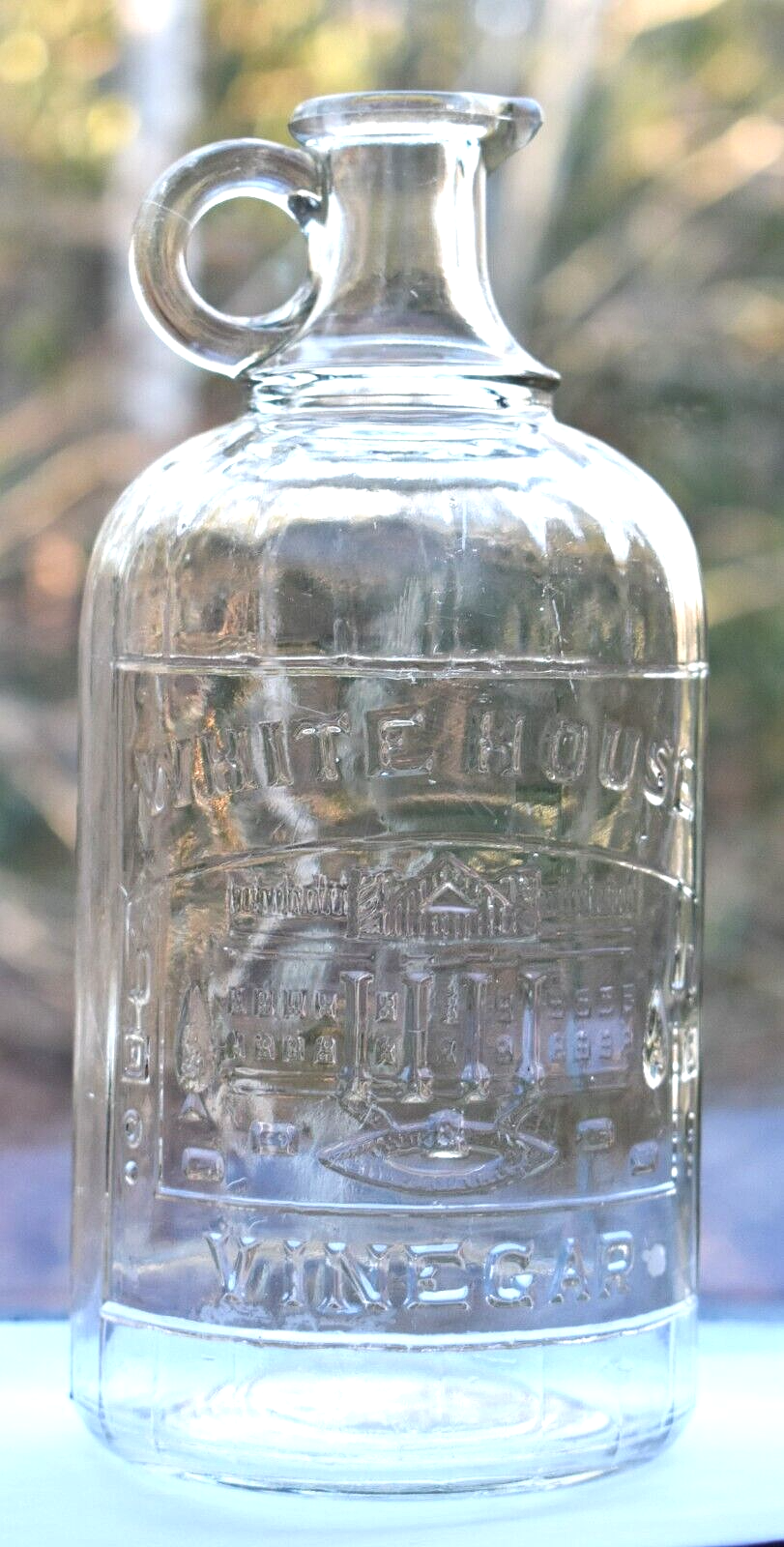 Antique White House Vinegar Glass Jug Spouted 32oz 1909 Paneled ...