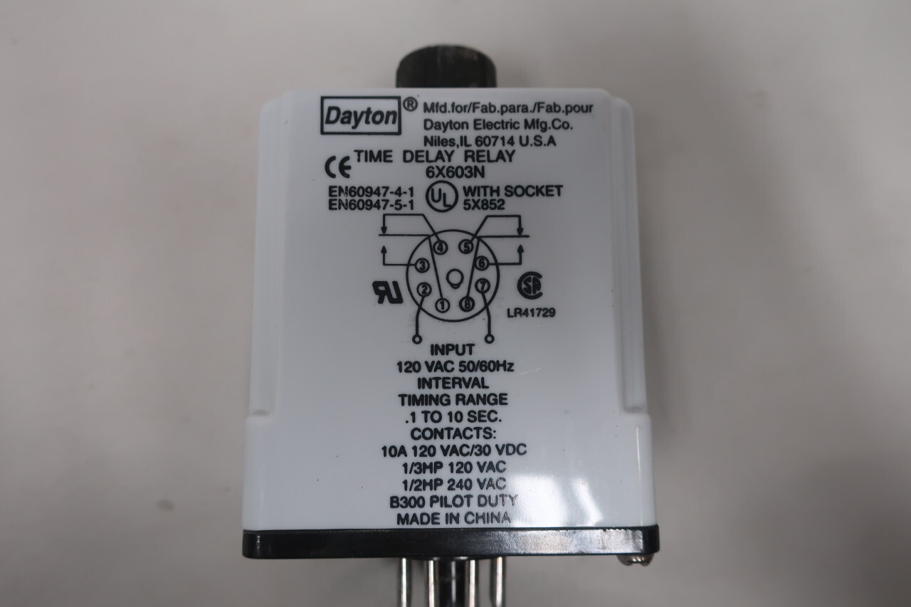 Dayton+Time+Delay+Relay+6X603N+8+Pin+Plug for sale online | eBay