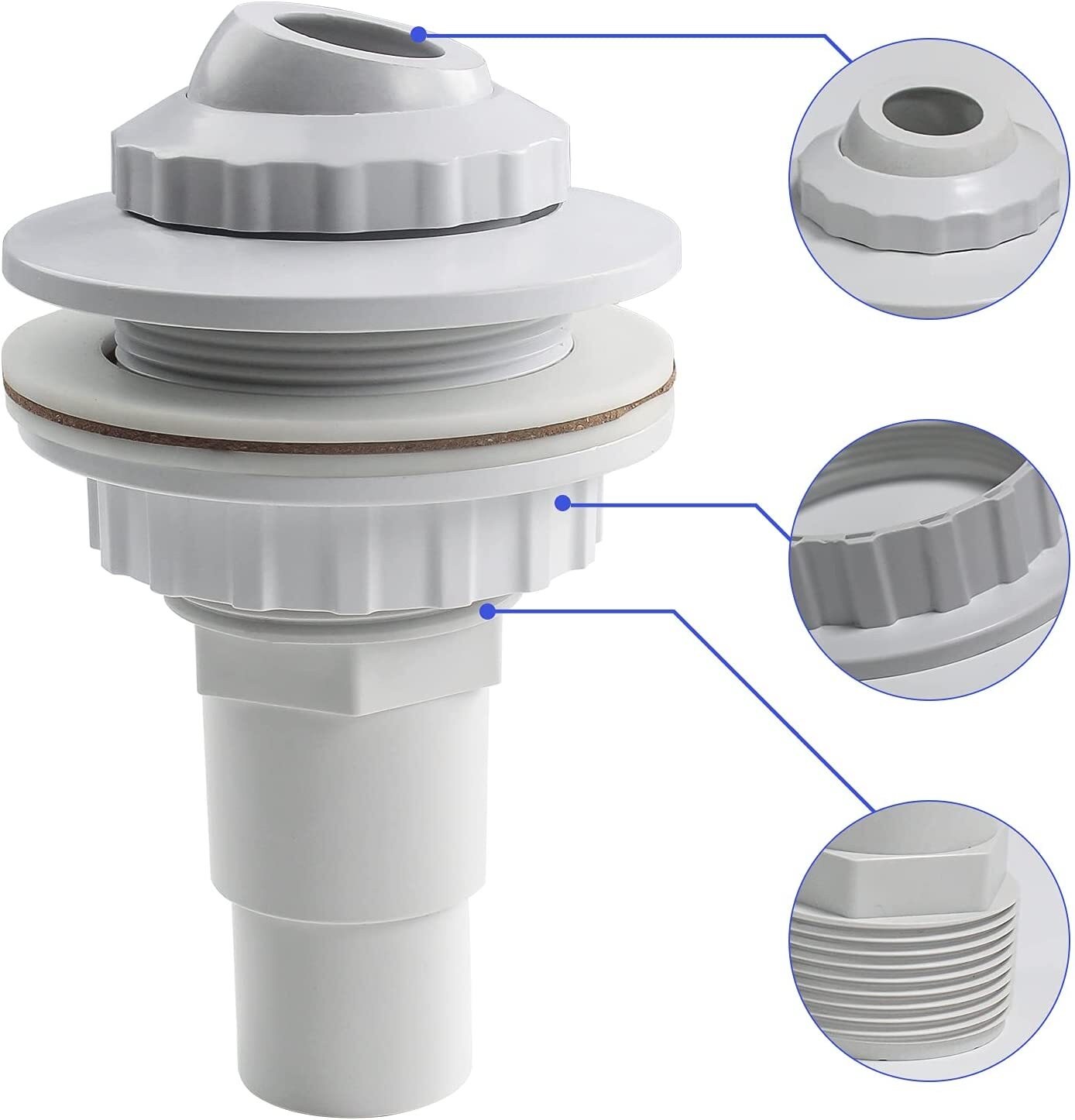 Einlaufdüse Einströmdüse Düse Zulauf Pool Anschluss 32/38 inkl ...