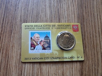 TOP Vatikan Coin Card 2013 Nummer 4 50 Cent + Briefmarke Vatikan City ...