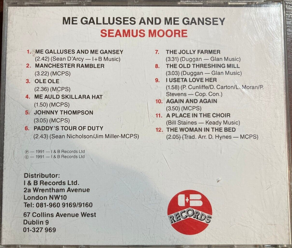 SEAMUS MOORE - ME GALLUSES AND ME GANSEY CD ALBUM IN GOOD CONDITION ...