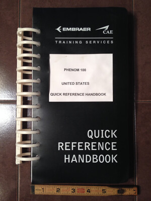 Embraer Phenom 100 QRH Quick Reference Handbook, United States. | eBay