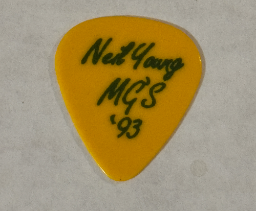 Vintage Neil Young 1993 Tour Signature Guitar Pick MG's '93 Stage ...