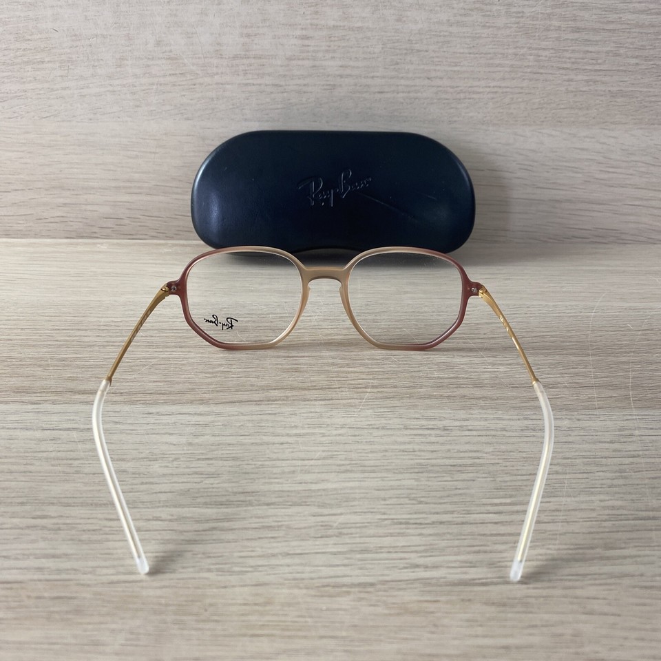Ray-Ban RB7152 Round Optic Eyeglasses Ombre Pink/Gold | eBay