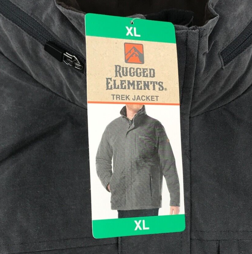Rugged Elements Mens Jacket XL Gray Full Zip Wind Water Resistant ...