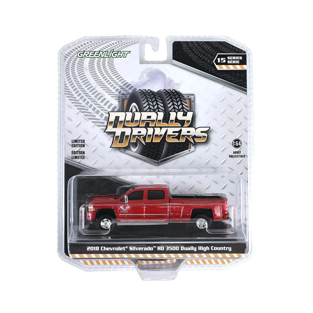 1/64 2018 Silverado 3500 HD Dually High Country Red Metallic Dually 15 ...