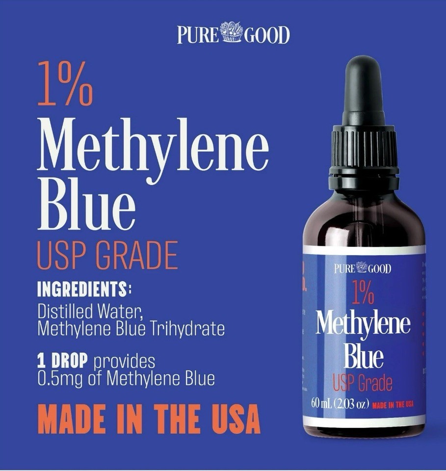 2pk Methylene Blue Pharmaceutical Grade 99.99% with Dropper For Humans ...