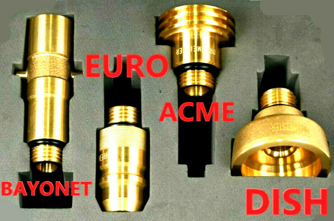 LPG GAS 4 ADAPTERS Set FOR ALL Europe KIT OF 4 TRAVEL SET + CASE RV ...