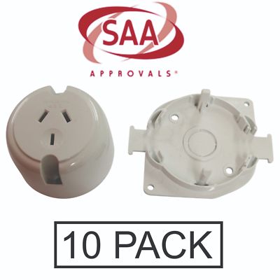 10 x Plug Base Surface Socket 10 Amp Electrical Outlet Fan Base LED ...