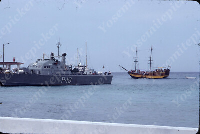 Sl69 Original slide 1980 Military Ship P-19 dock / harbor 420a | eBay