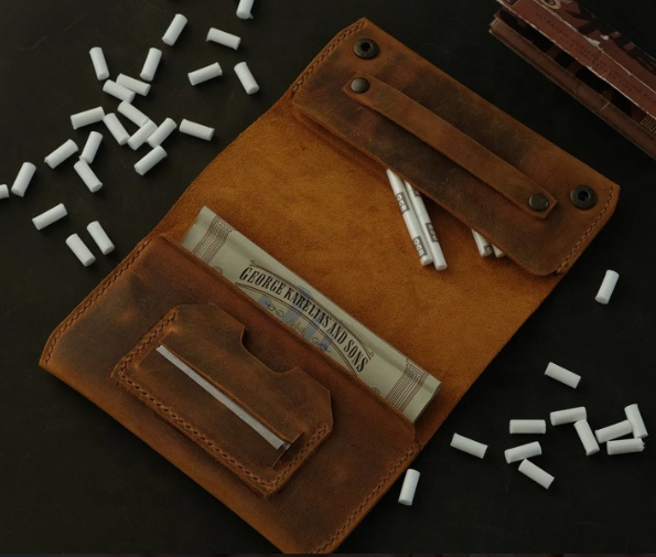 Cigarette tobacco pouch case holder pocket Smoking bag cow Leather ...