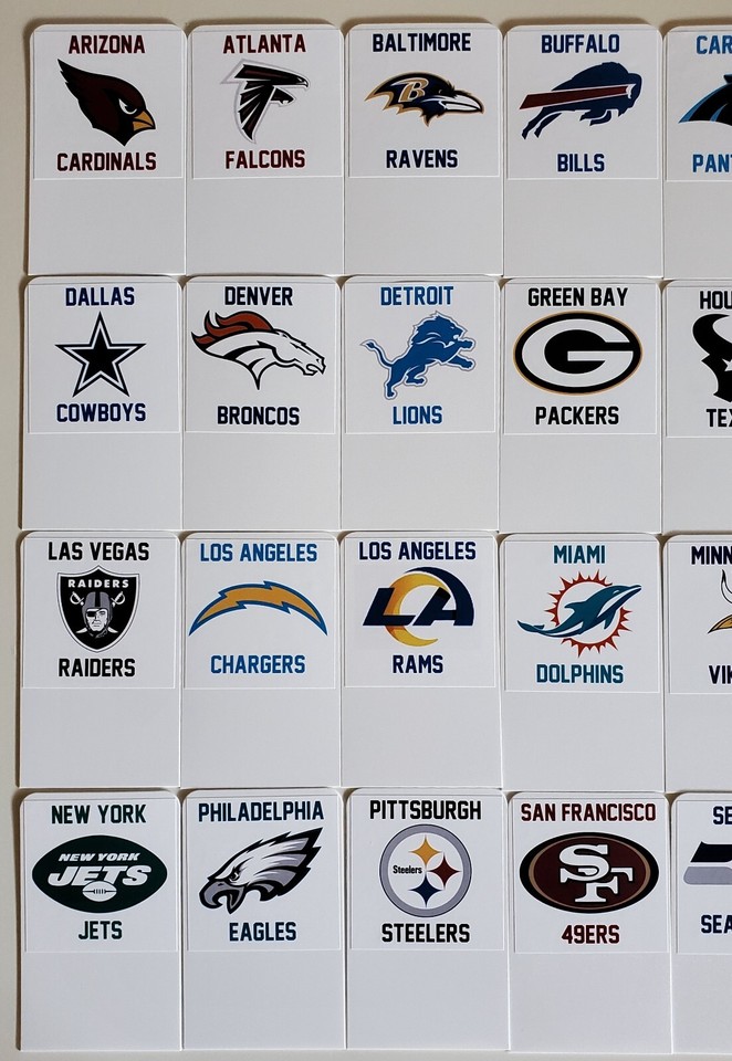 32 TALL Sports Card Dividers with FREE Custom NFL Team Logo Labels | eBay