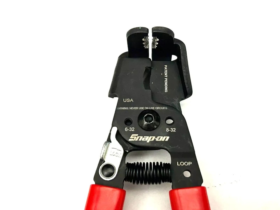 SNAP ON TOOLS USA RED 7" Inline Wire Stripper/Cutter 10 AWG–20 AWG ...