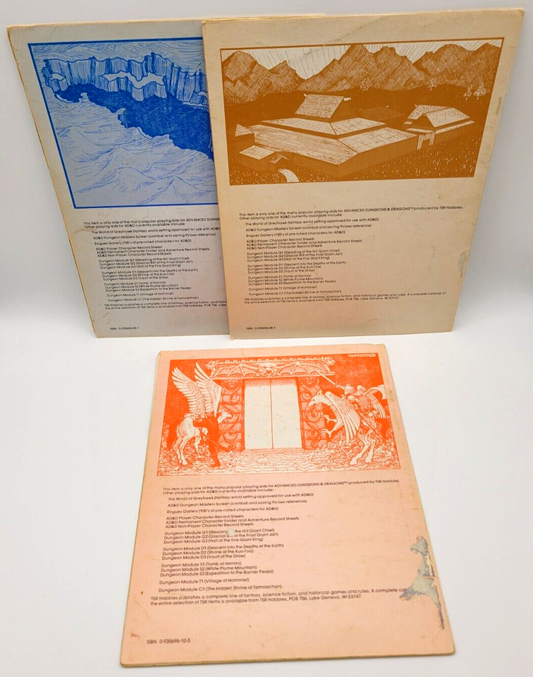 ADVANCED DUNGEONS & DRAGONS DUNGEON MODULE G1 G2 G3 COMPLETE MODULE SET ...