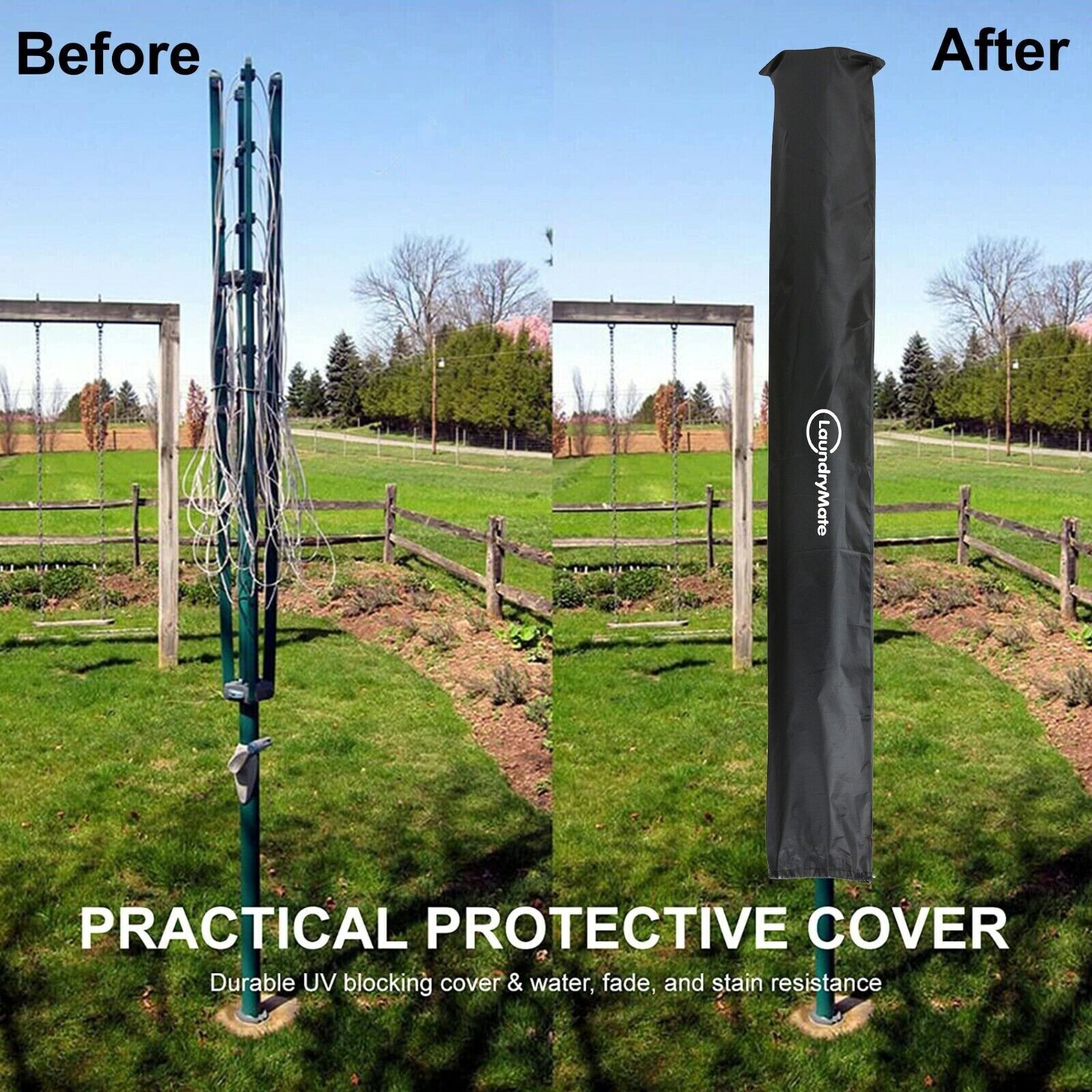 Waterproof Heavy Duty Rotary Washing Line Cover Clothes Airer Garden ...