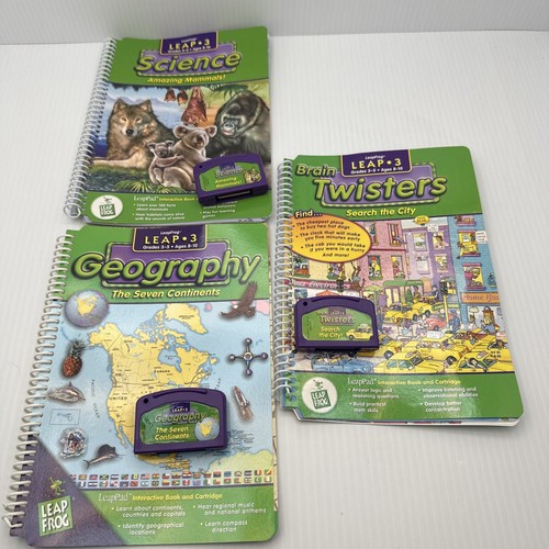 LeapFrog Interactive 3 BOOKS AND 3 CARTRIDGES LeapPad Learning System ...