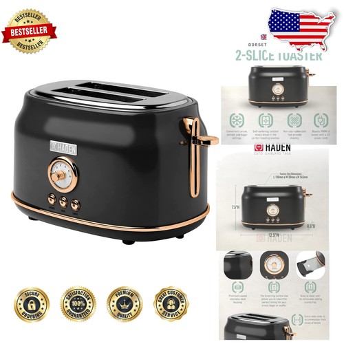 Sleek 2-Slice Stainless Steel Toaster with Wide Slots & Removable Crumb ...