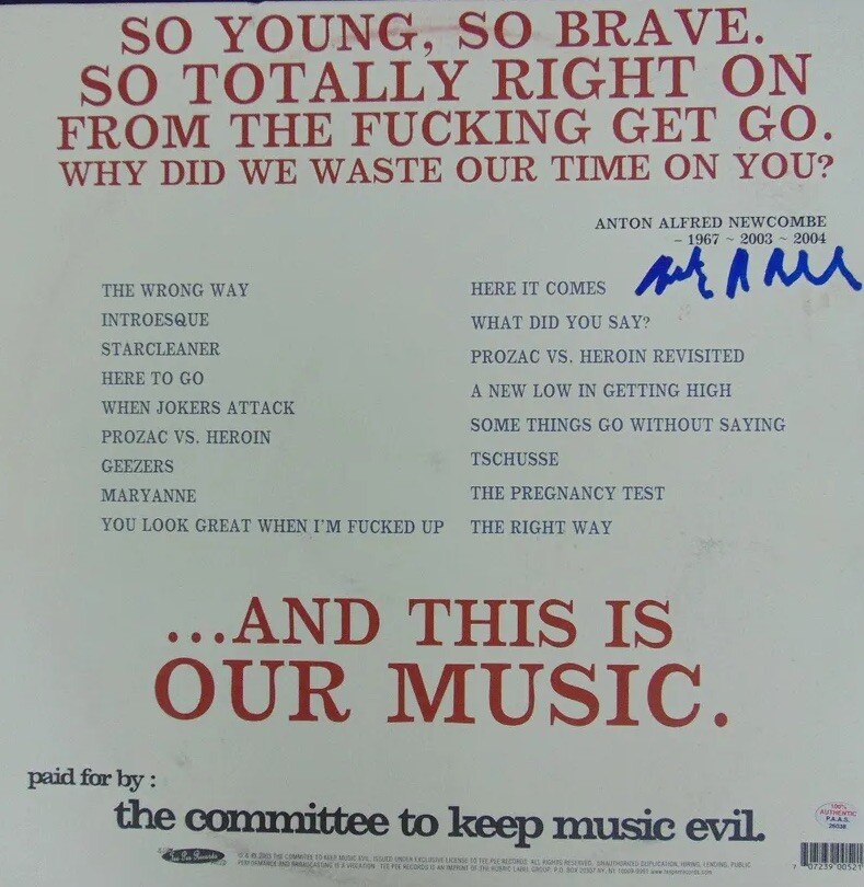 "The Brian Jonestown Massacre" Ricky Maymi Hand Signed Album Cover COA ...