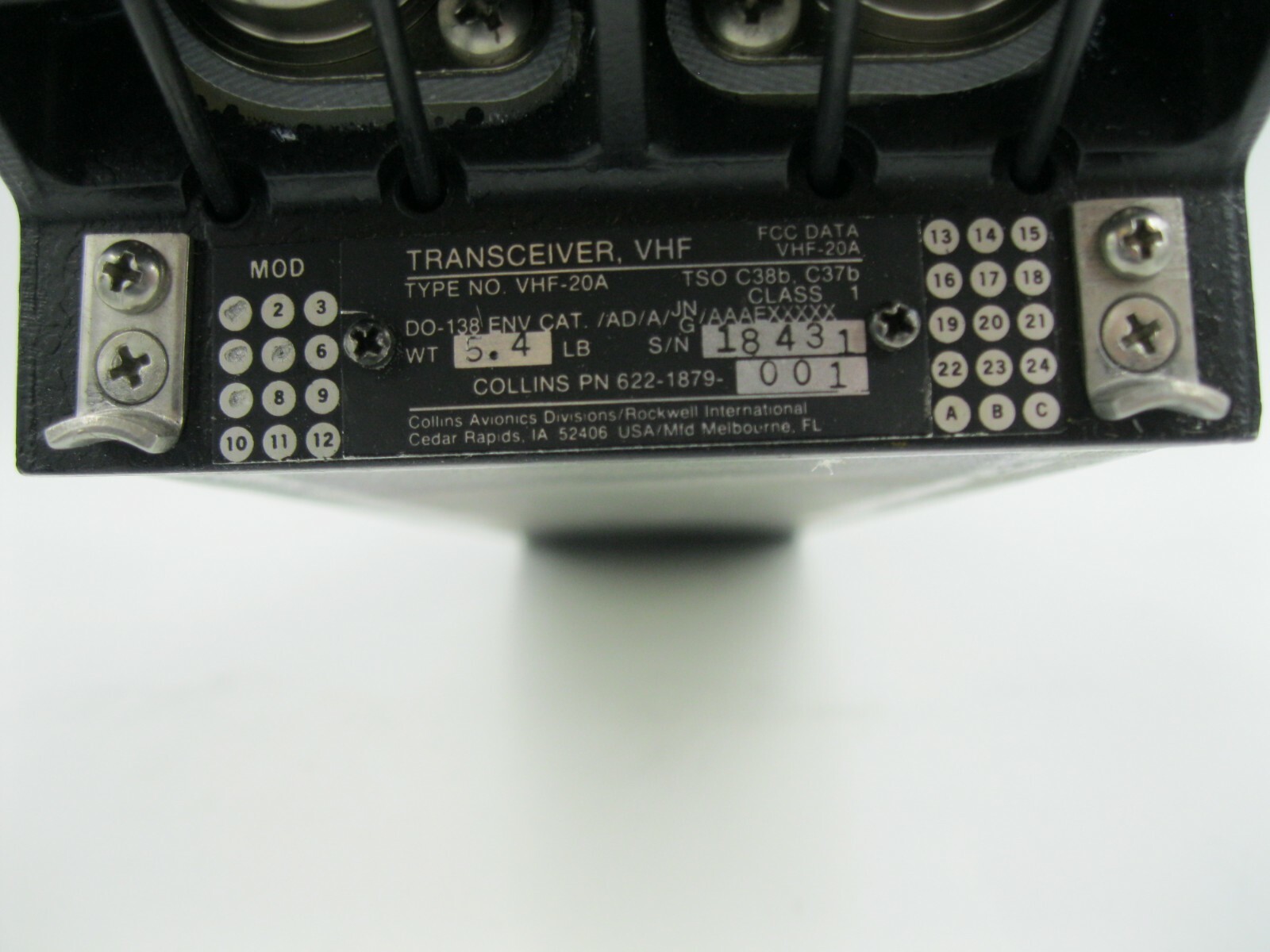 Rockwell Collins VHF-20A VHF Transceiver 622-1879-001 | eBay