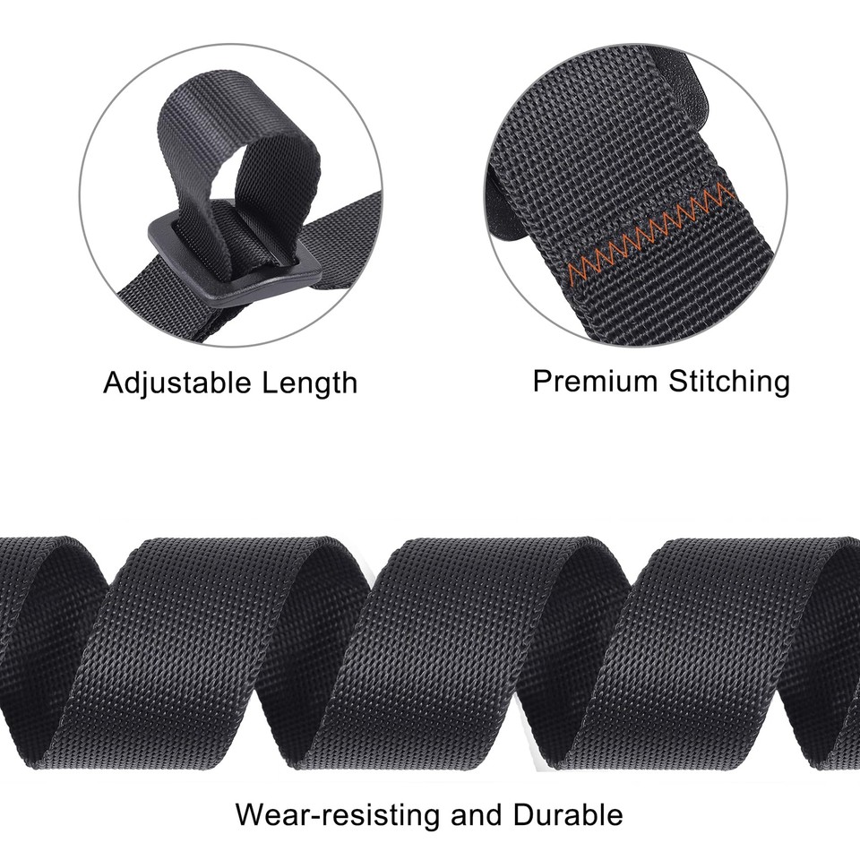 4 Pack Black Buckle Packing Straps with Clips, Adjustable Nylon Straps ...