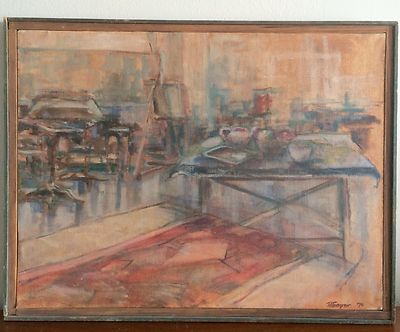 Mid Century Artist Studio Framed Vintage Oil on Canvas | eBay