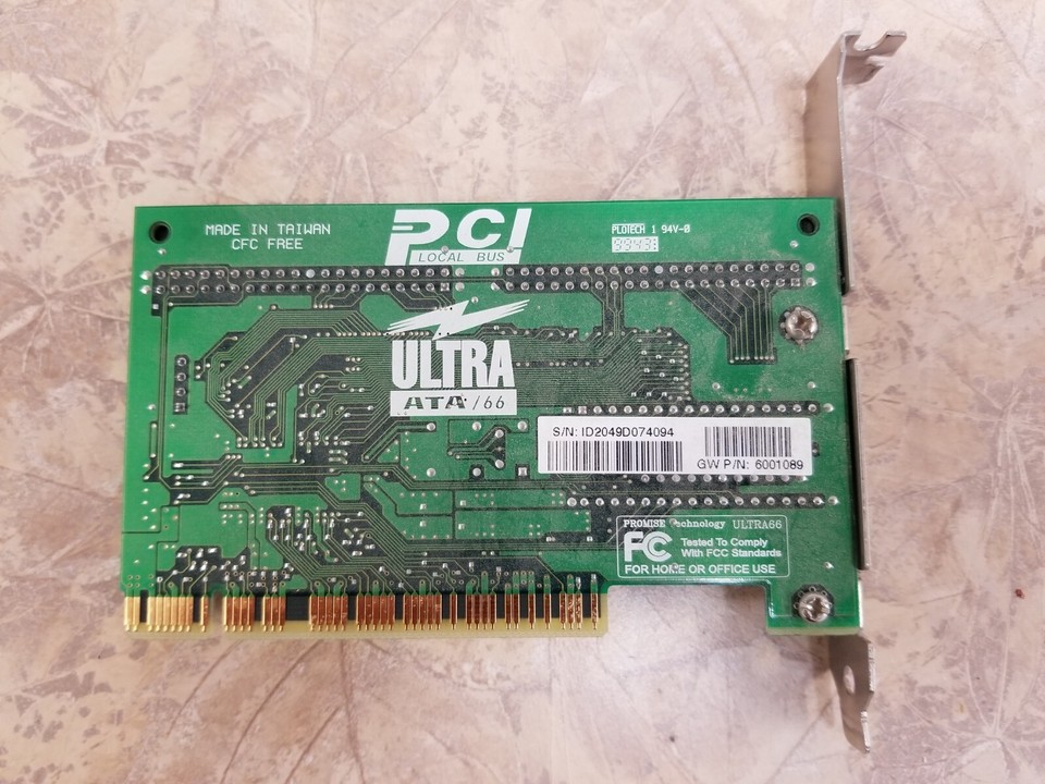 Promise Technology Ultra66 V1.12Ultra ATA 66 EIDE PCI Card TESTED ...