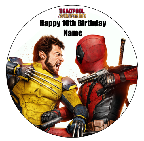 Wolverine & Deadpool Cake Topper Edible Icing Birthday Decoration (3 ...
