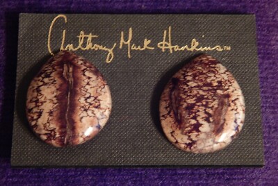 ANTTHONY ANTHONY MARK HANKINS, Designer Clip Earrings, Teardrop Faux ...