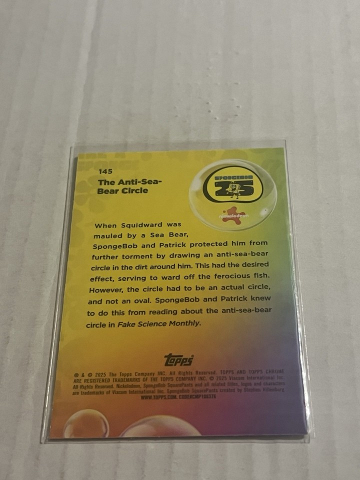 2025 Topps Chrome SpongeBob The Anti-Sea-Bear Circle Base | eBay