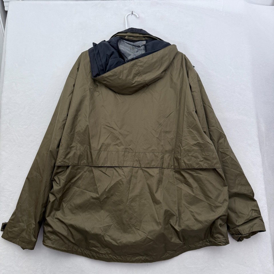 Orvis Jacket Mens 2XL Green Windbreaker Rain Waterproof Breathable Mesh ...