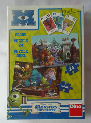 Disney PIXAR MONSTERS UNIVERSITY 3in1 Score, Puzzle 24, Puzzle 100XL | eBay