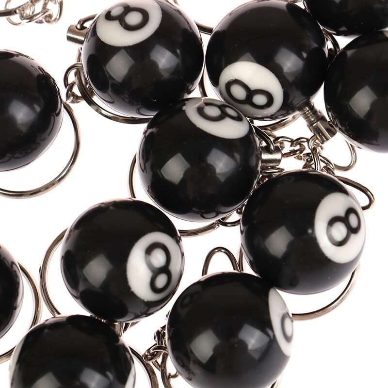 Creative Billiard Pool Keychain Table Ball Key Ring Lucky Black No.8 ...