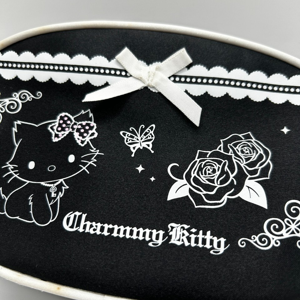 Sanrio Charmmy Charmy Kitty Pouch Black Ribbon White Rose Butterfly Cat ...