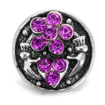 Purple Claddagh Rhinestone Interchangeable Noosa Ginger Snaps ...