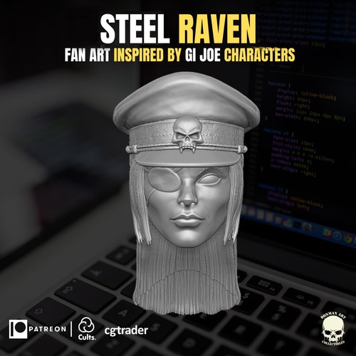 Steel Raven KLAW GI Joe Extreme custom head use w/ 4" 6" 7" 12" action ...