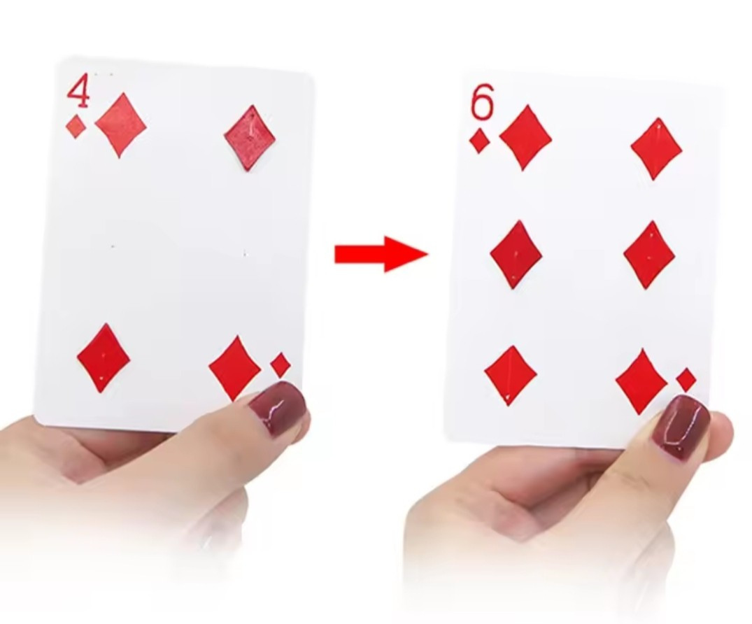 Magic Trick "Card Change" 4 To 6 Diamonds Metamorphosis T5 | eBay