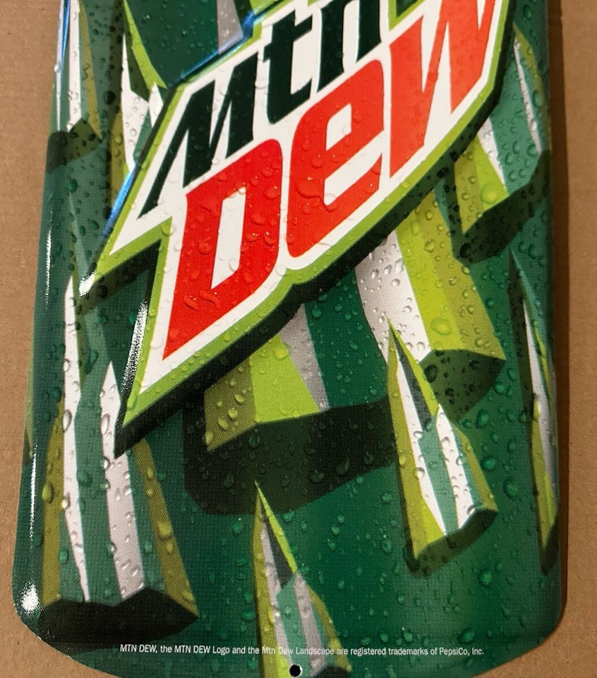 Mountain Dew Embossed Fountain Cup Splash Metal Sign | eBay