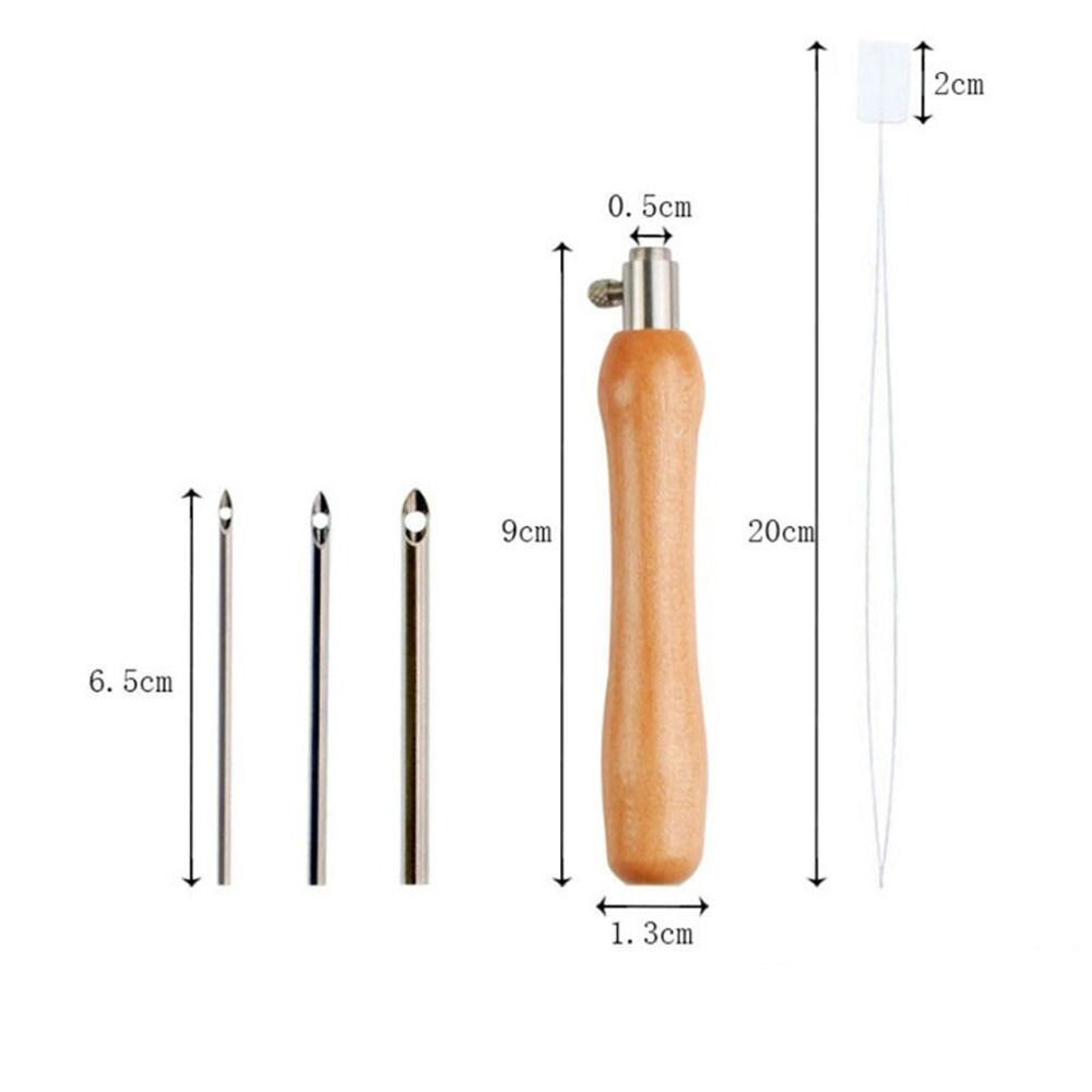 Wooden Handle Knitting Embroidery Pen DIY Craft Poke Needle | eBay