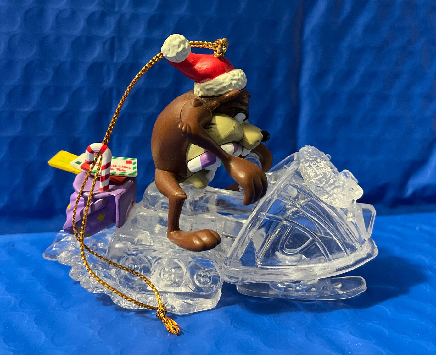 Looney Tunes The Magic of Crystal “Taz Riding Snowmobile “1997 Ornament ...