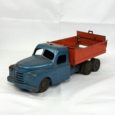 Rare Vintage Structo Dump Truck Pressed Steel Toy 20” Blue Orange | eBay