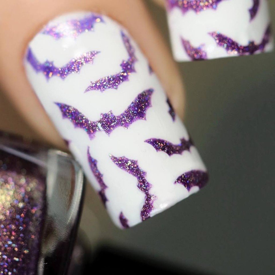 Whats Up Nails - Bats Stencils for Nails, Halloween Nail Stickers, Nail ...