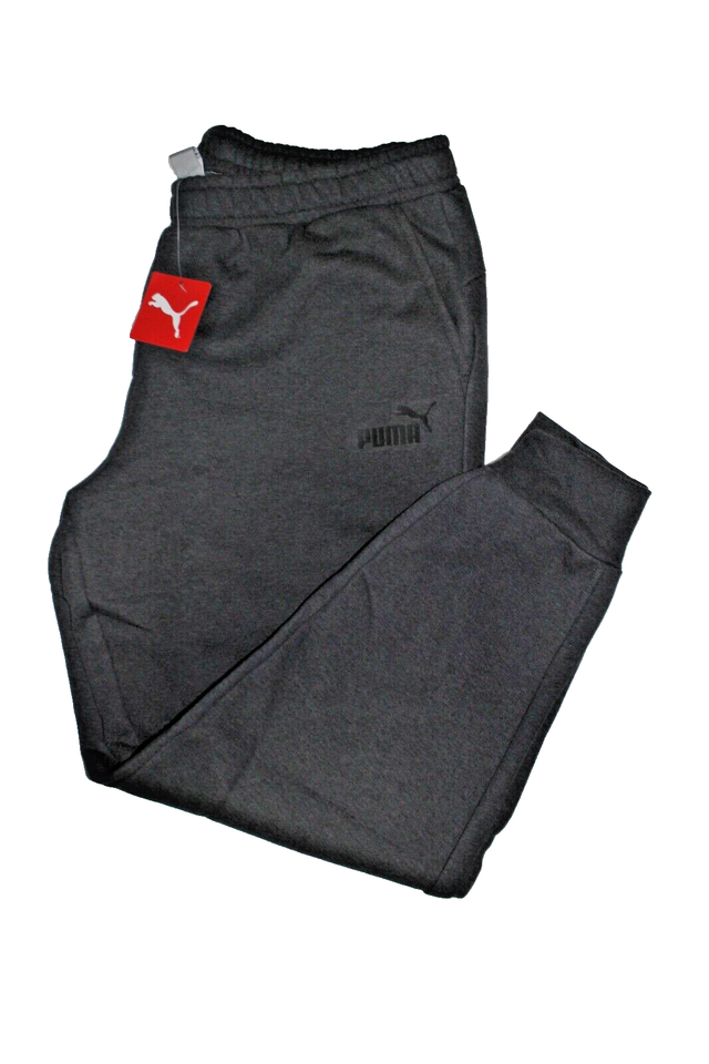 PUMA DARK GREY Men's Essentials Logo Jogger Fleece Sweatpants SZ: 2XL ...