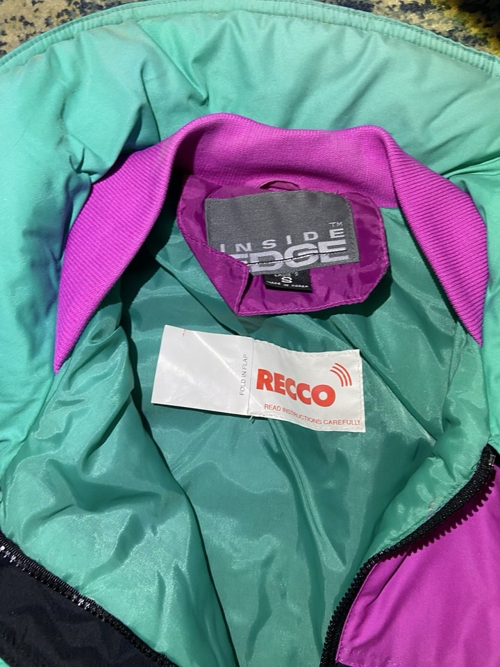 Vintage Ladies Ski Suit One Piece Snowsuit Snow Bib Inside Edge RECCO ...