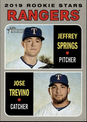 2019 Topps Heritage #317 Rangers Rookie Stars (Jeffrey Springs / Jose ...