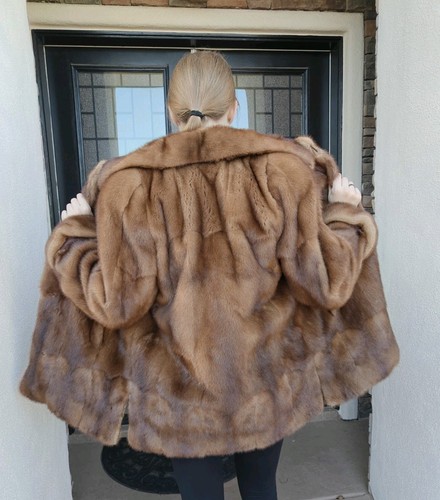GENUINE RICH REAL MINK FUR COAT WOMEN'S JACKET FULL PELTS SZ M | eBay
