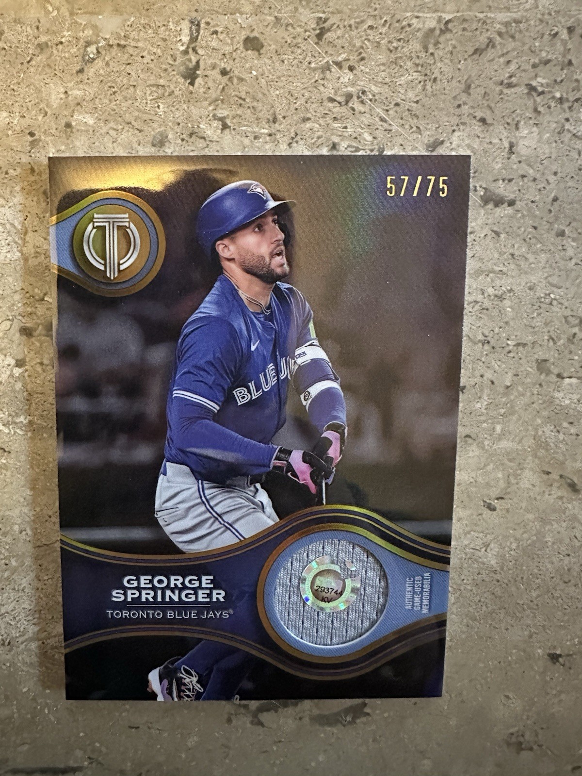 George Springer 2025 Topps Tribute #SOA-GS Stamp of Approval - Gold /75 ...