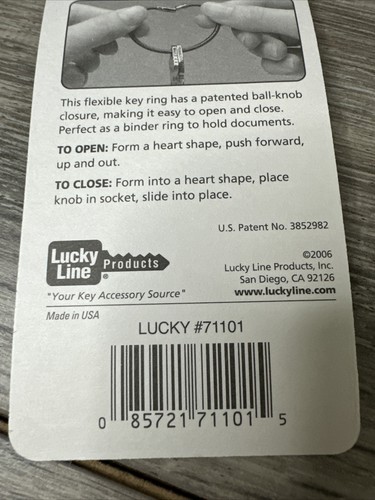 Lucky Line 5" Flex-O-Loc Cable Key Ring Galvanized Steel Corrosion ...