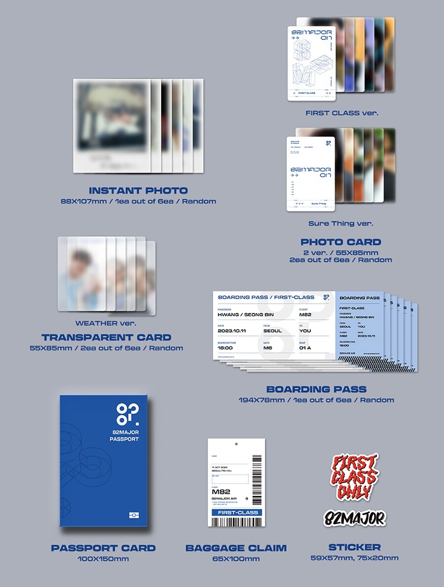 82MAJOR [ON] 1st Single Album CD+2 P.Book+Photo+5 Card+Pass+Claim ...
