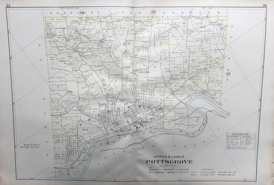 1893 MONTGOMERY COUNTY, PA, UPPER & LOWER POTTSGROVE, POTTSTOWN ATLAS ...
