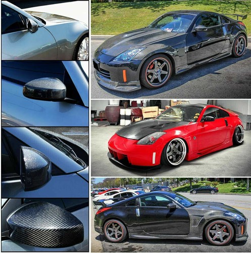 100% Real Carbon Fiber Side View Mirror Cover Caps For 2003-2009 Nissan ...